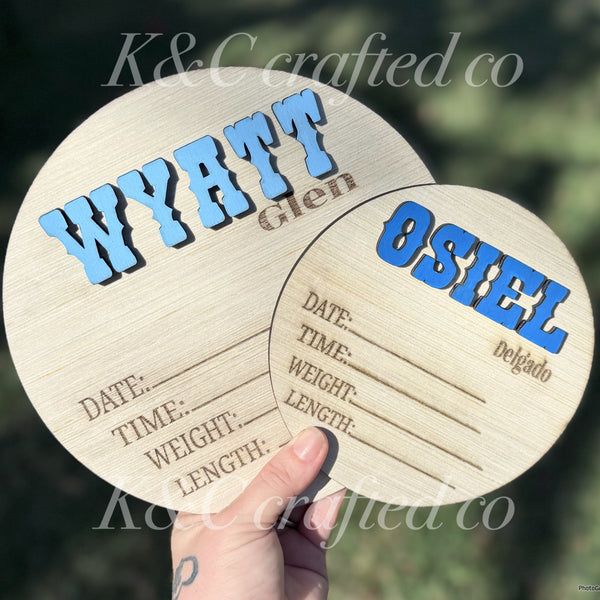 Birth announcement signs – K&C Crafted Co.